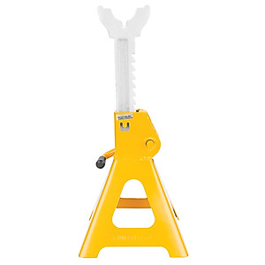 Performance Tool W41022 Ratchet Style Jack Stand Set for Lifting Vehicles During Maintenance, Yellow, 3-Ton