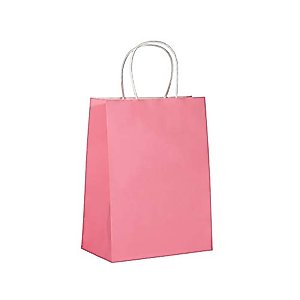 Nexmint Pink Kraft Paper Gift Bags with Handle: 24 Pack L-8" xT-10.5" xW-4.25". Great bags for Gifts, Shopping, Party Favors, Treats, Goodies, Business Tchotchkes, Retail, Bakery and More