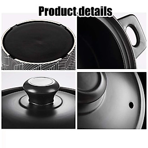 Xgxoz Cooking Tagine Pot Enameled Cooker Pot 1.3L Ceramic Casserole Heat-Resistant Earthen Pot with Enameled Ceramic Lid