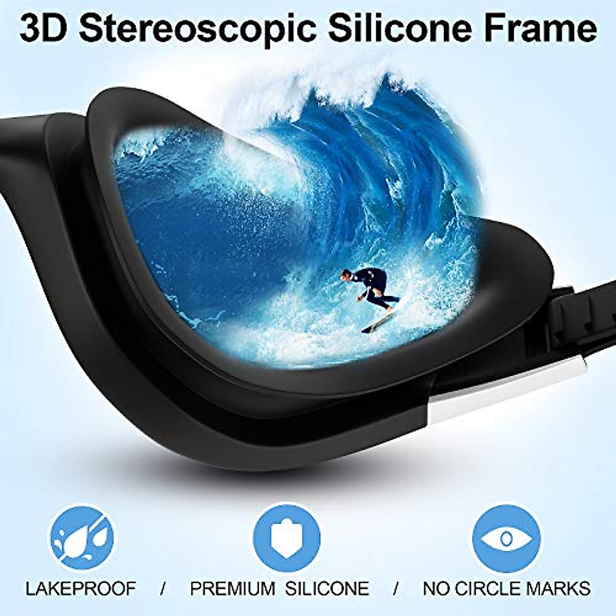 Aegend Polarized Swim Goggles, Swimming Goggles Anti-Glare Anti-Fog