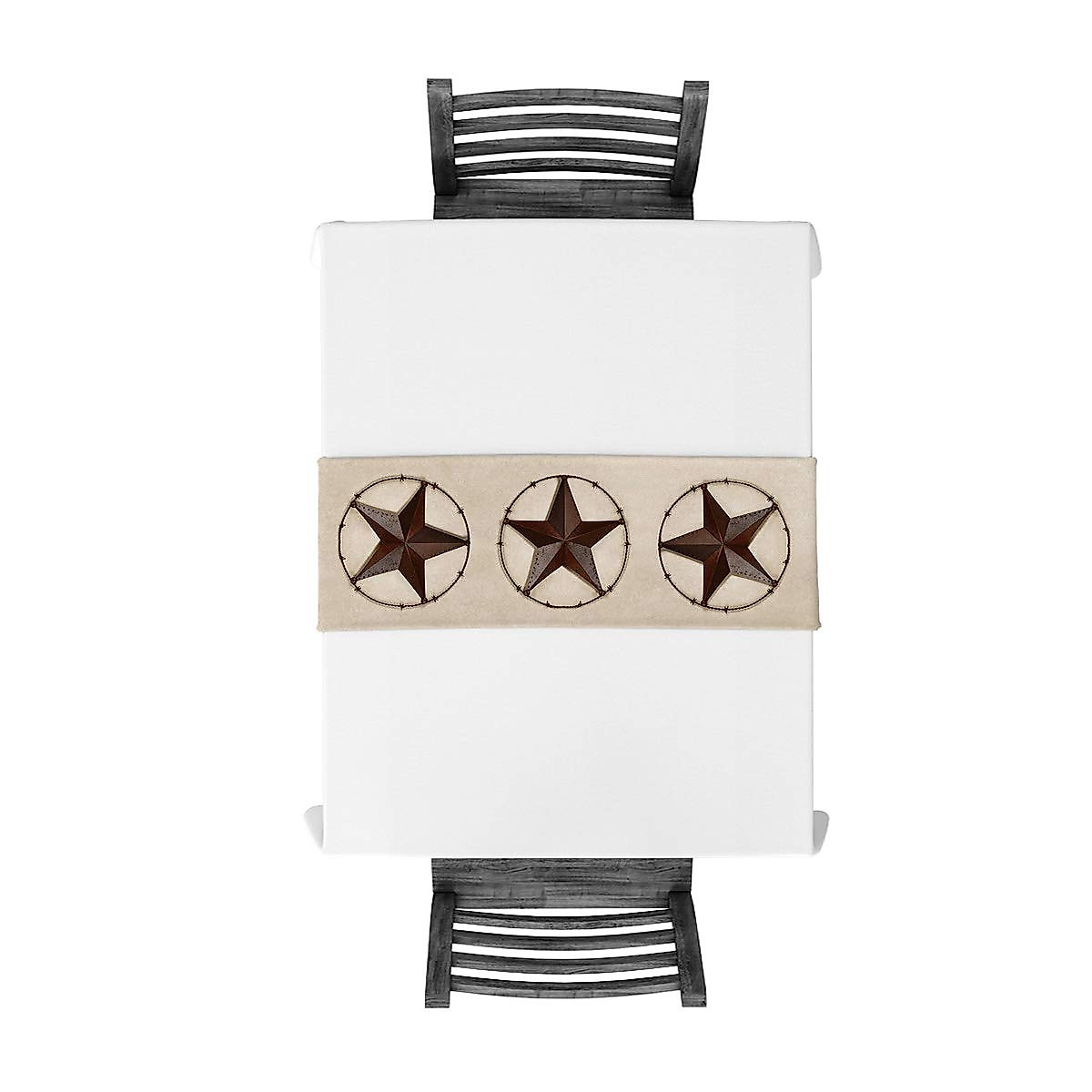Texas Western Star Rustic Table Runner-Cotton linen-Long 108 inche Barn Star Dresser Scarves,Kitchen Coffee/Dining Farmhouse Cowboy Tablerunner for Country Home Living Room,Holiday Dinner Scarf Decor