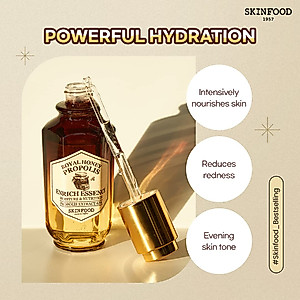 SKINFOOD Royal Honey Propolis Enrich Essence - 63% Black Bee Propolis & 10% Royal Jelly Extract Face Serum - Propolis Serum for Skin, Valentine Day Gift - 1.69 Fl. Oz. (50mL)