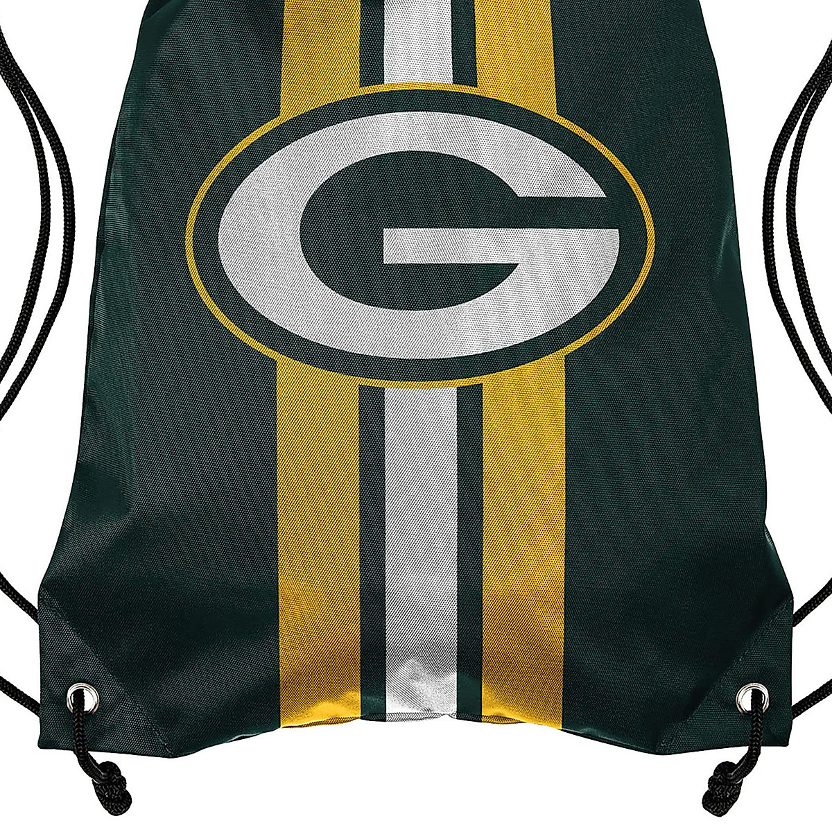 FOCO Forever Collectibles NFL Green Bay Packers Team Stripe Drawstring Backpack BagTeam Stripe Drawstring Backpack Bag, Black, 19" x 14"