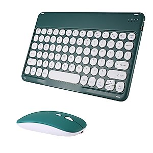 Ultra Slim Retro Bluetooth Keyboard and Mouse Combo,Compact Rechargeable Wireless Keyboard and Mouse for iPad,iPad Mini,iPad Air iPad Pro,iPhone,Windows Android Tablet Smartphone(Pink)