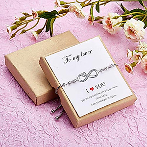 Gifts for Women Her Girlfriend Teen Girls,Infinity Heart Bracelets for Women,Mothers Day Birthday Presents for Wife from Husband
