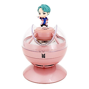 BTS TinyTAN RM Air Purifier e-Nano Film Filter with Real-Time Diagnosis 4-Stage LED for Allergies and Pets, Odor and Dust Eliminator for Home Office Desk