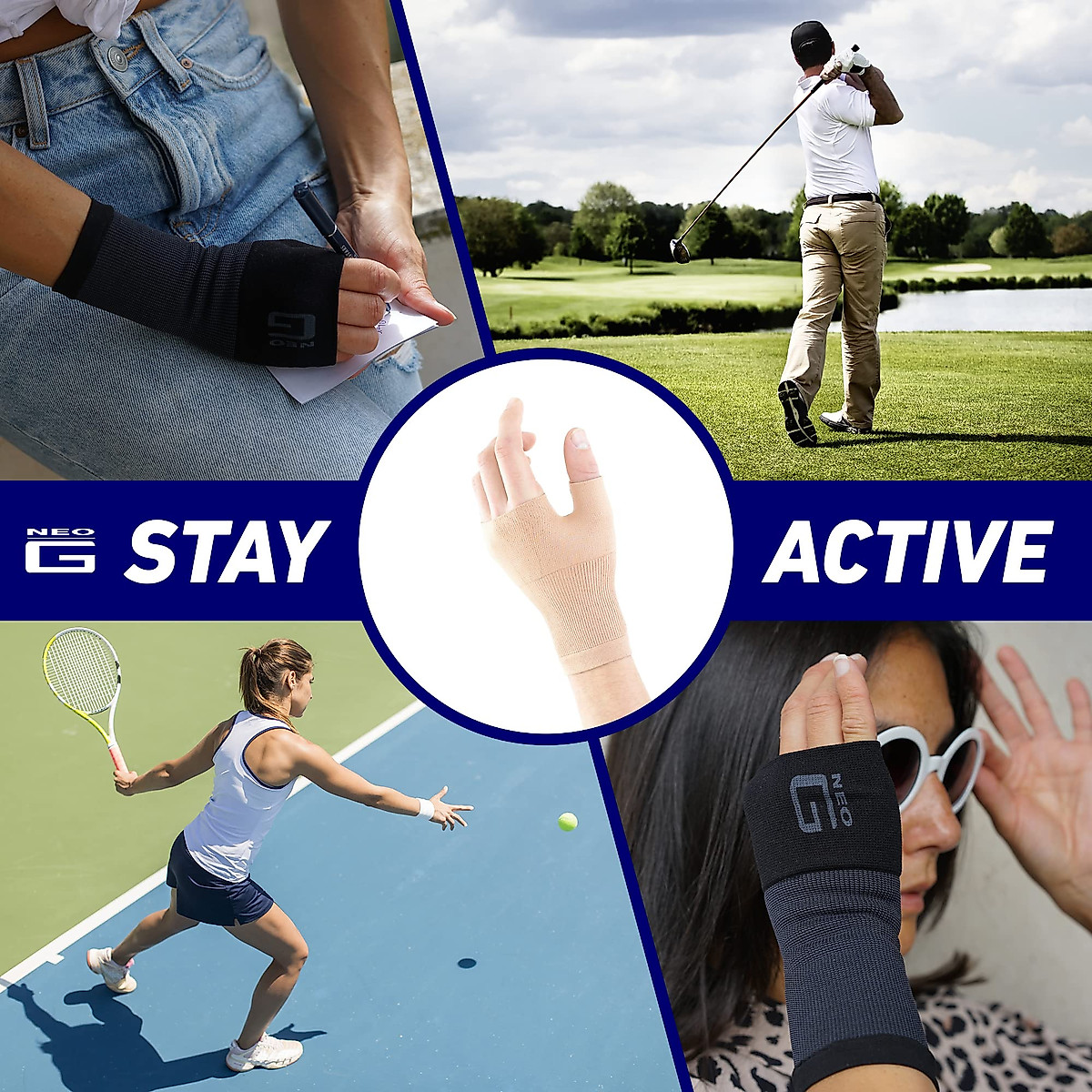 Neo-G Wrist and Thumb Support for Arthritis, Joint Pain, Tendonitis, Sprain - Wrist Brace Wrist Compression Hand Support - S - Beige