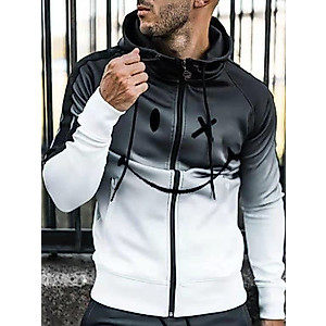 Taamlou Men's Personalized Hoodie Tracksuit 2 Piece Outfit Casual Long Sleeve Sweat Suit Full Zip Sports Jogging Suits(ML2021005,XL)