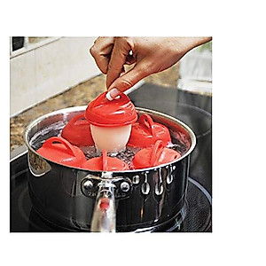 Egg Cooker Silicone, Egg Cooker Without Shell Easy Eggs, Non Stick Silicone Boiled Steamer Eggies, Maker Egg Cooker BPA Free Non-Stick Eggs Poacher, Fast Poaching For Kitchen Gadgets Accessories