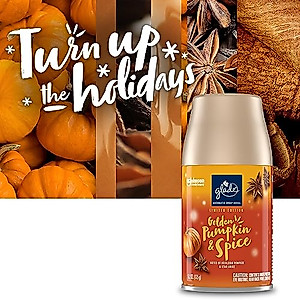 Glade Automatic Spray Refill, Air Freshener for Home and Bathroom, Golden Pumpkin & Spice, Limited Edition Scent, 6.2 Oz