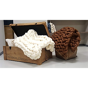 Merino wool blanket, Chunky knit blanket, Giant blanket, Chunky knit throw, Arm knitted blanket, Throw blanket