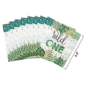 HIPEEWO Wild One Birthday Decorations - Wild One Party Supplies, Including Plates, Napkins, and Cups, 1st Safari Birthday Decorations Tableware Set Serves 24 Guests 96 Pieces