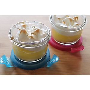 Wean Green Round Wean Bowls 6oz/165ml Baby Food Glass Containers - Pea (Set of 4)