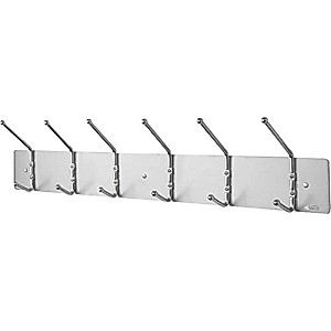 Safco Wall Mount Rack Coat Hook, 6-Hook 4162. Coat Hooks for Hanging Coats, Purses, Bags, Umbrellas and More. Perfect for Hallways and Entryways.