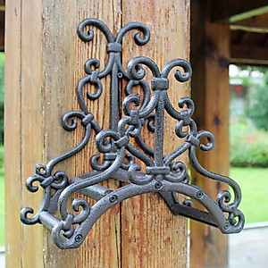 Cast Iron Scrowl Decorative Hose Reel Garden Hose Hanger Rack Storage Wall Mount Wrought Iron,for Yard Balcony 23.6.13