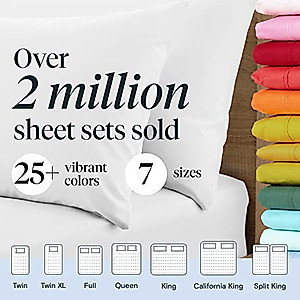 LuxClub 6 PC California King Size Sheet Set Bed Sheets Deep Pockets 18" Eco Friendly Wrinkle Free Cooling Sheets Machine Washable Hotel Bedding Silky Soft - White California King
