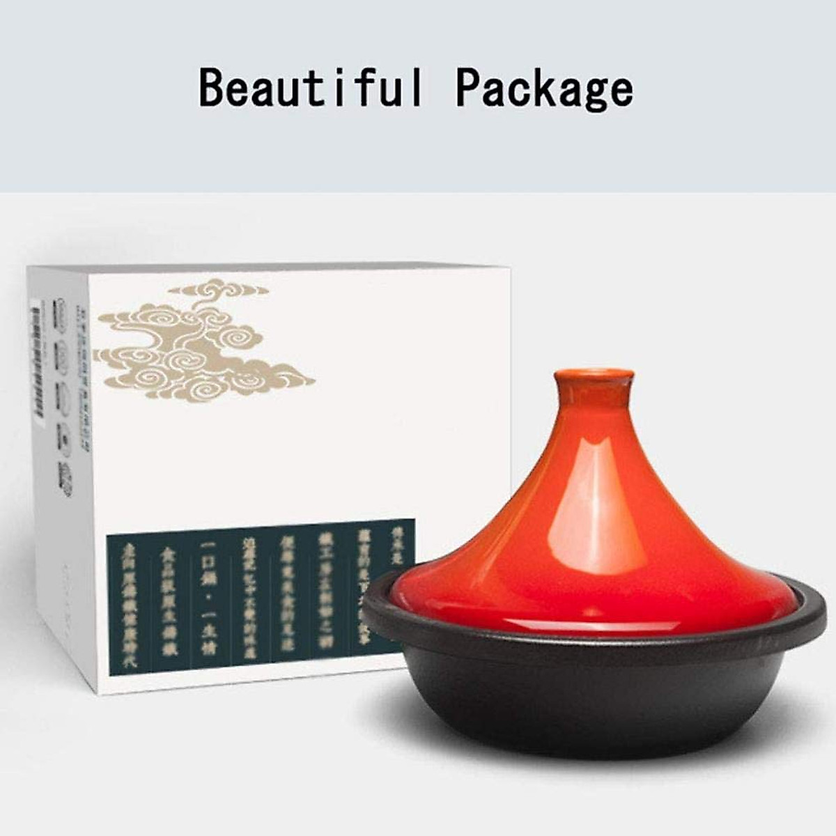 MYYINGBIN 1.7 Liters Moroccan Tagine Lead Free Ceramic Pot Safe Clay Stew Pot Cast Iron Base Suitable for 1-4 People, Purple