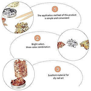 COHEALI 1 Set Gold Foil Paper Scraps Nail Stickers Nail Sequins Glitter Stickers Cosmetic Glitter for Face Fingernail Glitter Eyeshadow Nail Foil DIY Nail Decor Nail Art Decor Manicure