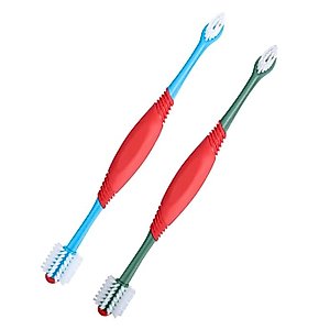2 Pcs Dog Toothbrush 360 Degree Dog Tooth Brush, Dual Head Dog Tooth Brushing Kit Non Slip Toothbrush for Dogs and Cat Teeth Clean Pet Toothbrush Dental Care Dog Toothbrushes Puppy Tooth Brushing Kit