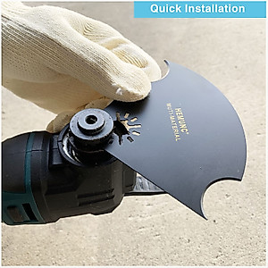 HEMUNC 4PCS Oscillating Tool Blades, Oscillating Multi Tool Hook Knife Blades for Cutting Roofing Shingles, PVC Carpet, and Cardboard, Fit Dewalt Milwukee Rockwell Bosch Dremel Ryobi Ridgid