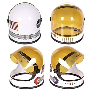 Narwhal Novelties Kids Space Helmet, Halloween Costume Helmet with Movable Visor - White, for Ages 5-12, Space Toy Helmet with Foam Padding, NASA Logo and USA Flag, Spacewalker Look