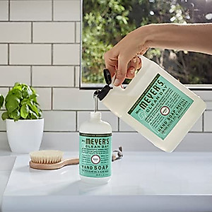 Mrs. Meyer's Hand Soap Refill, Made with Essential Oils, Biodegradable Formula, Basil, 33 Fl. Oz - Pack Of 2