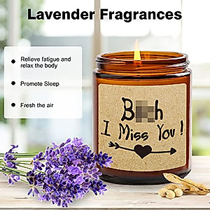 Scented Candle Gifts for Best Friend - I Miss You - Friendship Birthday Gifts for Friends Women, HBESTIE Unique Christmas Gifts for Women Friends, Joke, Bestie, Thanksgiving Gifts Candle Gifts for her
