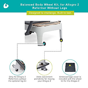 Balanced Body Wheel Kit for Allegro 2 Reformer Without Legs, Replacement Accessories with Cotton Undercarriage Cover