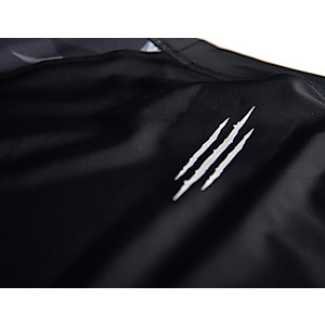 ADOREISM Quick-Dry Men's Long Sleeve Rash Guard UPF 50+ Compression Swim Shirt (Wolf, XL)