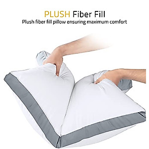 Utopia Bedding Bed Pillows for Sleeping Standard Size (Grey), Set of 2, Cooling Hotel Quality, Gusseted Pillow for Back, Stomach or Side Sleepers