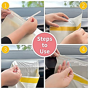 BetaLife 45PCS Car trash Bag, Adhesive Portable Disposable, Clean, leak-Proof, Convenient, Can be used in Kitchen, Bathroom, Dining Table, Office Desk, Travel.