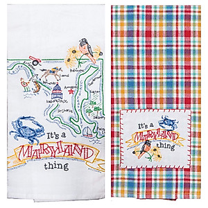 2 Piece Home State Of Maryland Embroidered Kitchen Towel Bundle