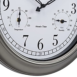 La Crosse Technology 404-00237-INT 18" Atomic Outdoor Clock with Thermometer & Hygrometer