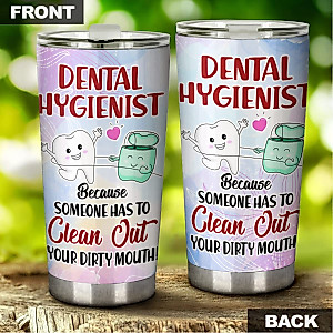 MEDROC Dental Hygienist Gifts Tumbler - Stainless Steel 20oz, Funny Dental Hygiene Gifts For Women Men, National Dental Hygienists Week Gifts For Coworker Drinking Coffee Cups (DH02)