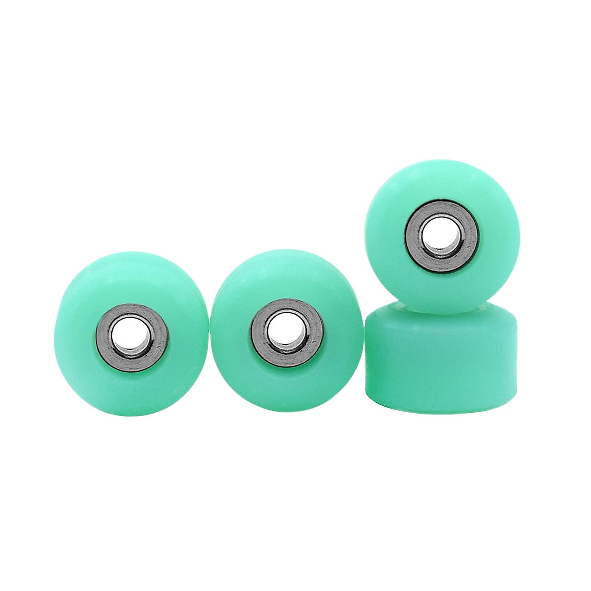Teak Tuning Apex 71D Urethane Fingerboard Wheels - New Street Shape, 7.7mm Diameter - Ultra Spin Bearings - Made in The USA - UV Neon Teak Teal Colorway