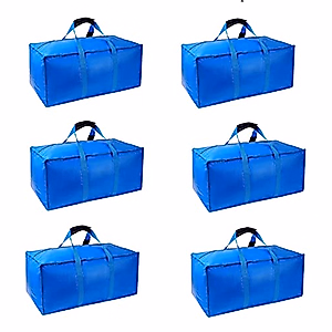 Generic Moving Bags, Storage Totes, Extra Large Packing Bags with Strong Handles and Zippers for Moving, Travelling, College Dorm, Camping, Christmas Decorations Storage, Bedroom Closet(6)