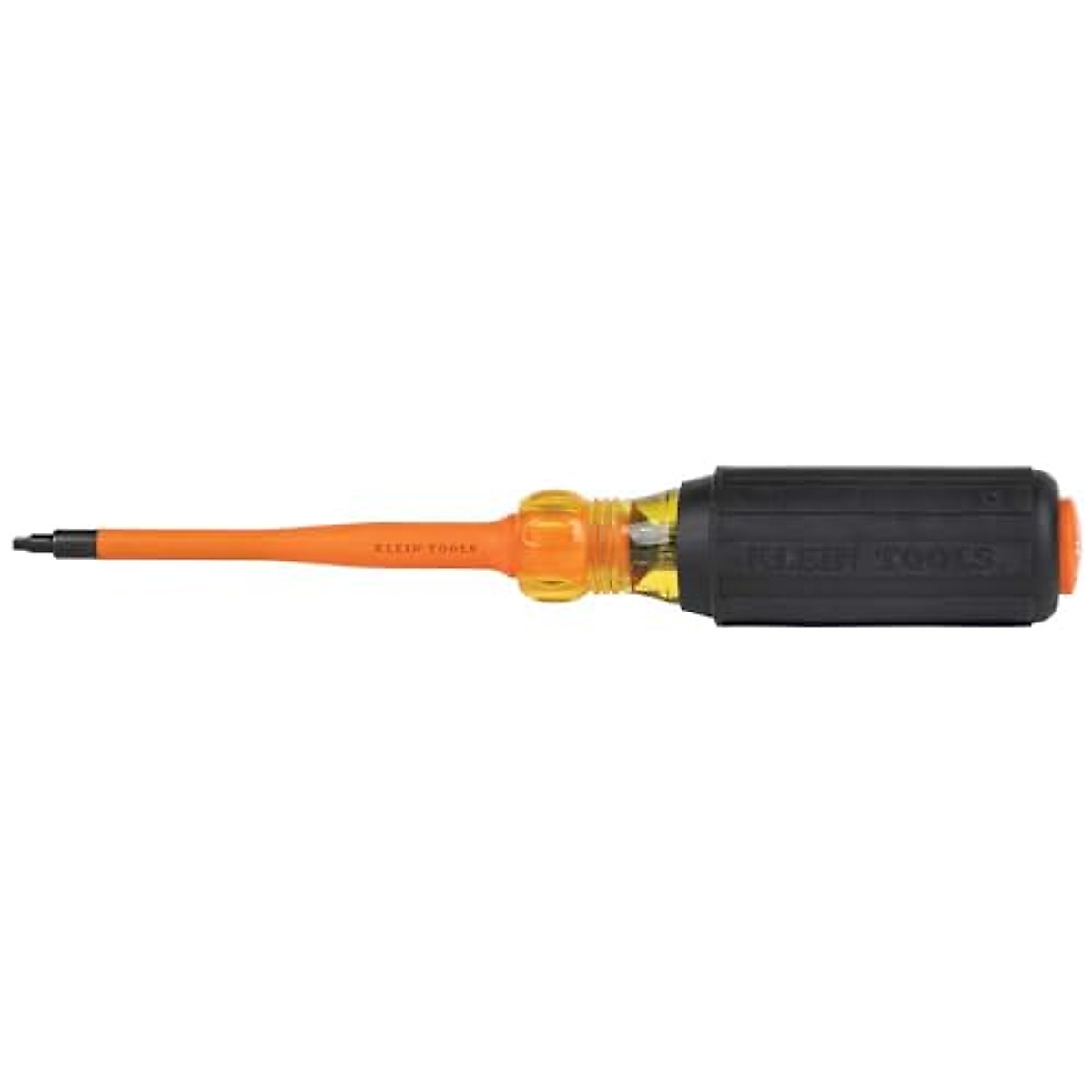 Klein Tools 6984INS Insulated Screwdriver, 1000V Slim Profile Tip, #1 Square with 4-Inch Shank, Cushion-Grip Handle