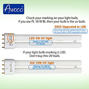 Awoco Replacement PL 18W BL Fluorescent UV Light Bulb for Wall Mount Sticky Fly Trap Lamp FT-1C18 and FT-1M18 (18W)