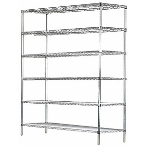 Omega 14" Deep x 48" Wide x 63" High 6 Tier Chrome Starter Shelving Unit