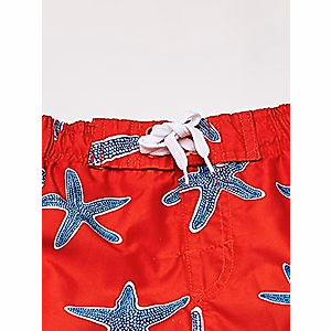 Kanu Surf Boys' Reflection Quick Dry UPF 50+ Beach Swim Trunk, Starfish Red, 10/12