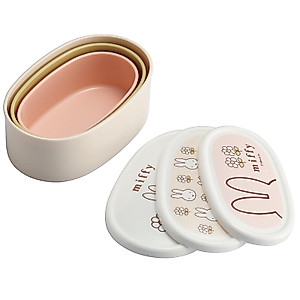 Miffy Food Storage Container Set (3-Piece) - Miffy Design Bento Box, Lunch & Snack Containers, Reusable Food Organizer