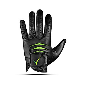 Through Touch Golf Glove (Black/Green, Large, Right)
