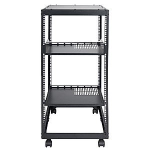 VEVOR 20U Open Frame Server Rack, 23''-40'' Adjustable Depth, Free Standing or Wall Mount Network Server Rack, 4 Post AV Rack with Casters, Holds All Your Networking IT Equipment AV Gear Router Modem
