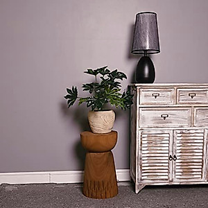 Athaliah Wood Side Table Stump End Table,19”H Rustic Wood Stump Side Table Stool,Wooden Round Side Table Stool Wooden Tree Stump End Table for Garden Patio Lawn Home Decor