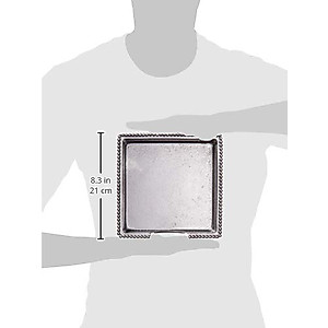 Mariposa Beaded Luncheon Napkin Holder, Silver