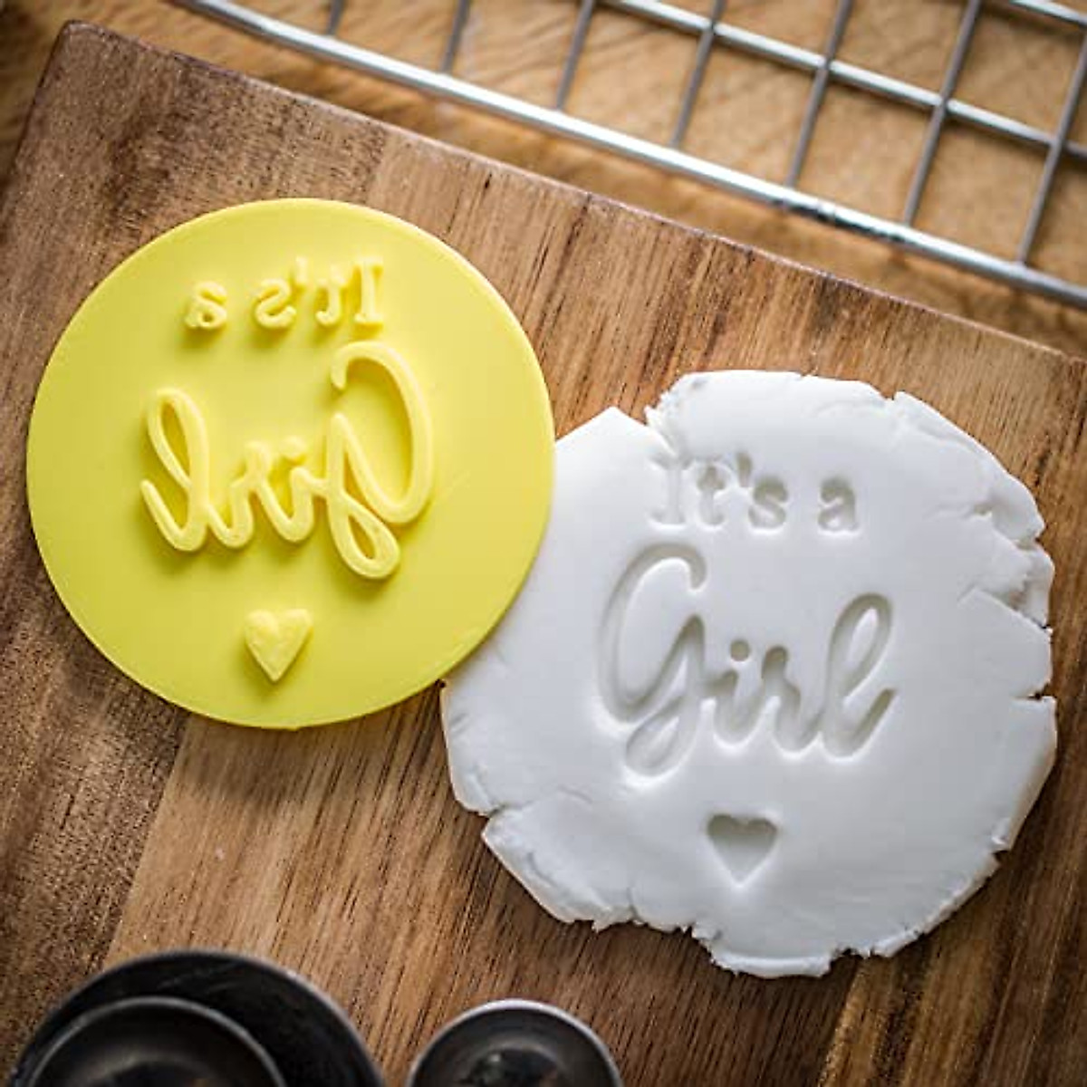 The Cookie Cutter Hub It's A Girl Embosser/Stamp for Cupcakes Fondant Icing Clay Cake Baking Decoration