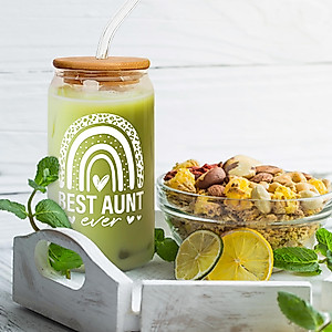 Aunt Gifts - Aunt Gifts from Niece, Nephew - Gifts for Aunt, Auntie Gifts - Aunt Birthday Gift, Mothers Day Gifts for Aunt, Aunt Valentine Gifts - Gifts for New Aunt, To Be Aunt - 16 Oz Can Glass