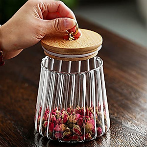 SLDMJFSZ Glass Food Storage Jars,with Cork Lid,Triangle 650ml/Cylinder 800ml Glass Storage Containers for Kitchen Tea Coffee Sugar,Cylinder 800ml