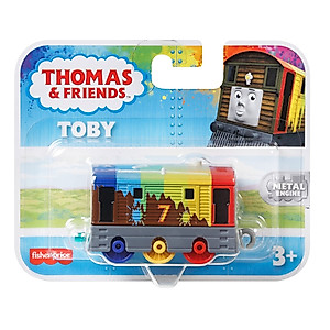 THOMAS & FRIENDS Fisher-Price GYV65 Rainbow Toby Push-Along Train Engine for Preschool Kids Ages 3 Years and Up, Multicolor, 4.5 cm*3.0 cm*8.0 cm