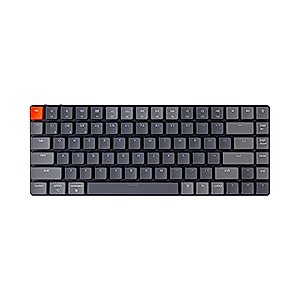 Keychron K3 75% Layout 84-Key Ultra-Slim Hot-Swappable Wireless Bluetooth Mechanical Keyboard with Low-Profile Keychron Optical Blue Switch/White LED Backlight/USB Wired for Mac Windows-Version 2